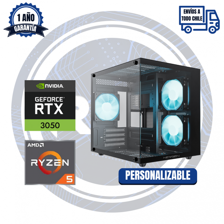 PC GAMER RTX 3050 6GB, AMD Ryzen 5 5500, 8GB RAM 3200MHZ, 512GB M.2 ...