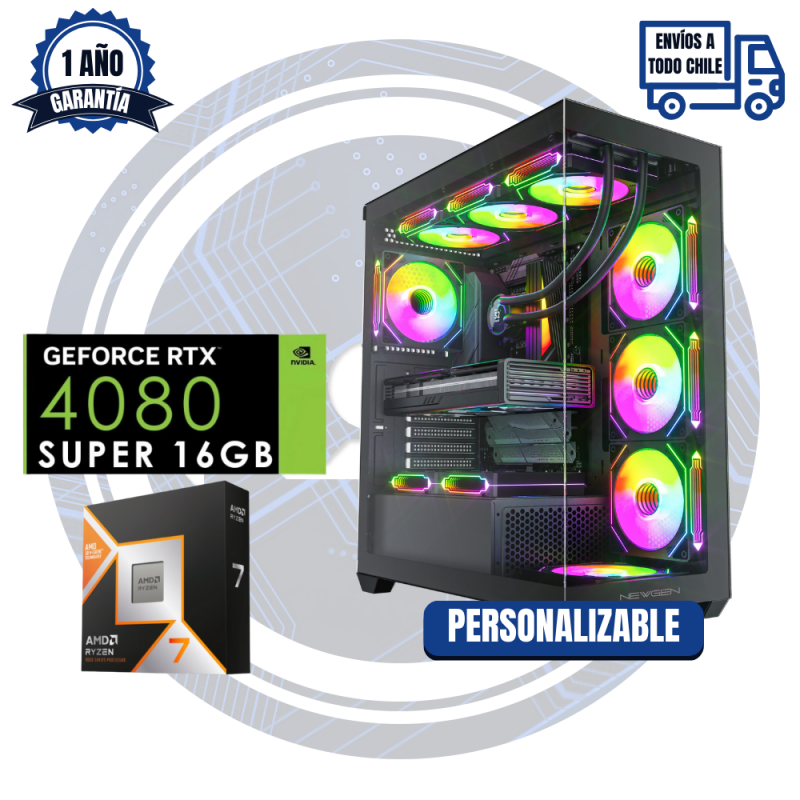 PC GAMER RTX 4080 SUPER, AMD Ryzen 7 9800X 3D, DDR5 32GB RAM, 2TB M2 - RS Tech