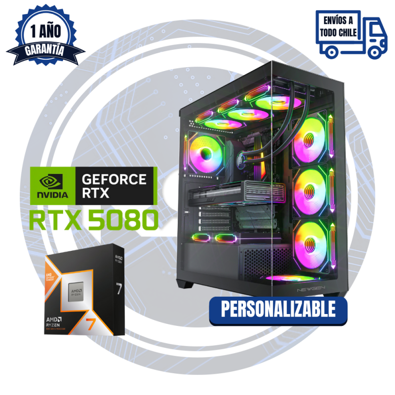 PC GAMER RTX 5080, AMD Ryzen 7 9800X 3D, 32GB DDR5, 2TB M.2 - RS Tech